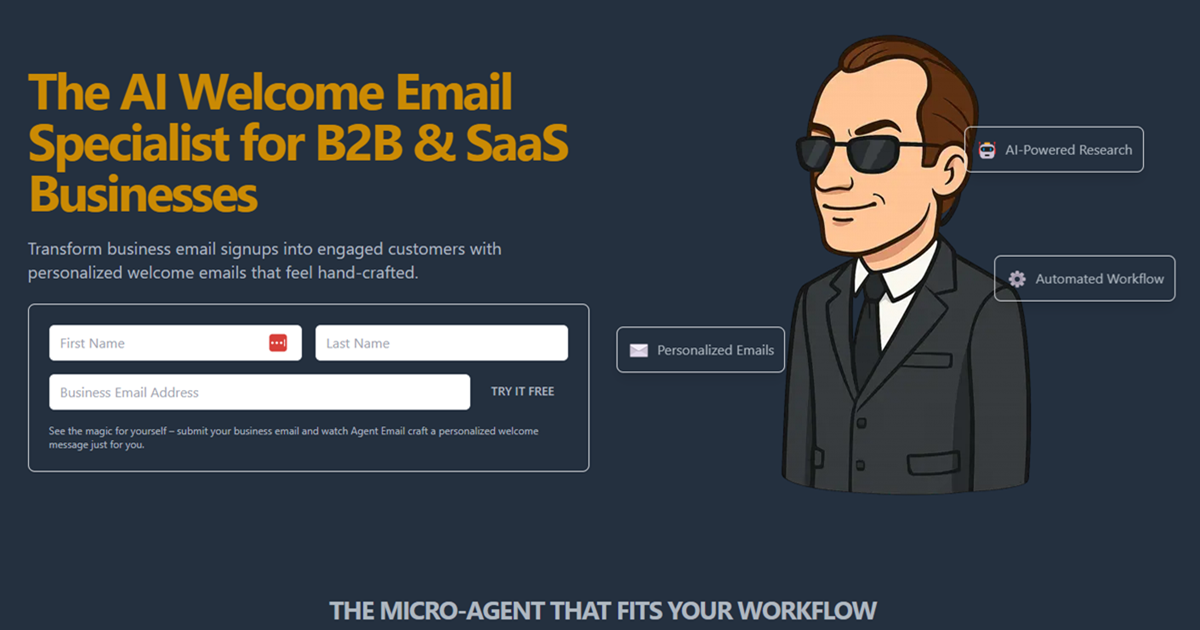 Agent Email - Personalized Welcome Emails for B2B and SaaS